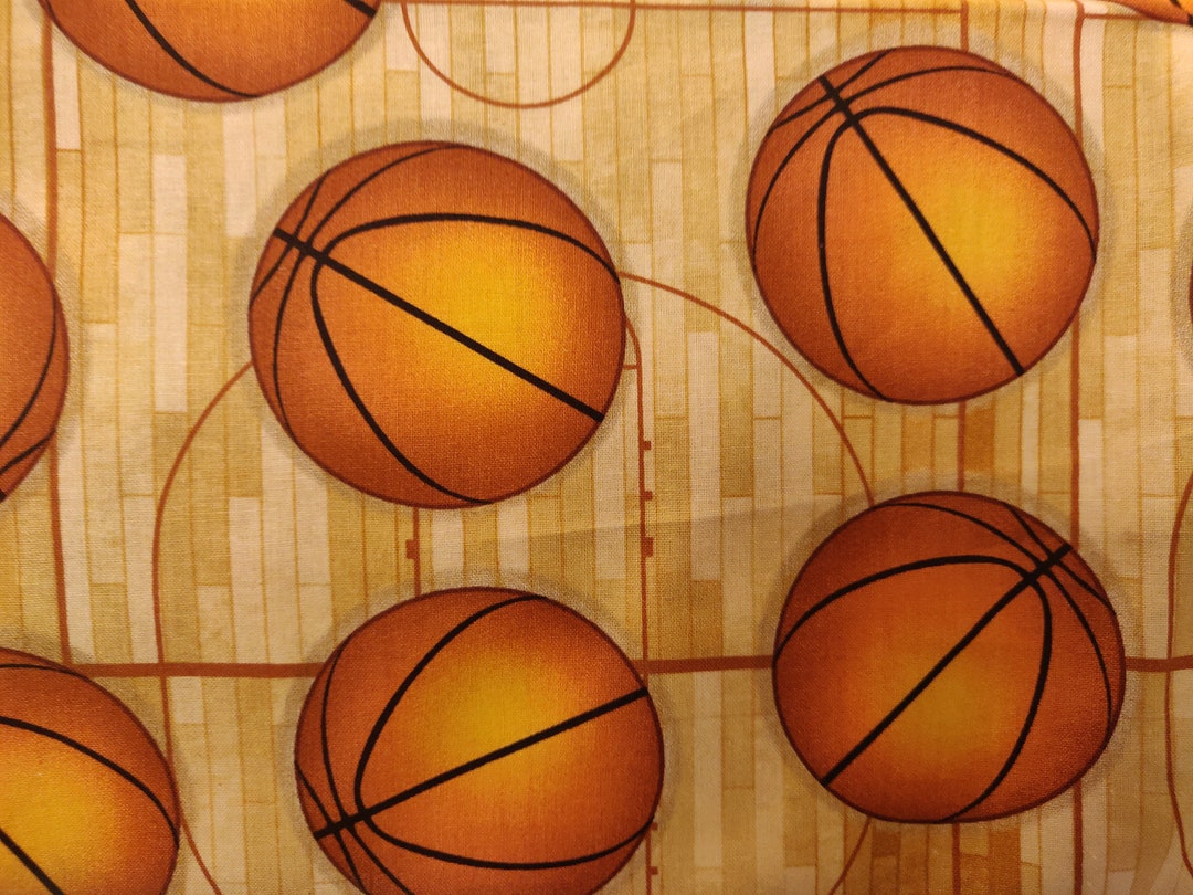 Basketball Fabric, 100% Cotton, Fabric by the Yard, Choose Your Cut - Etsy