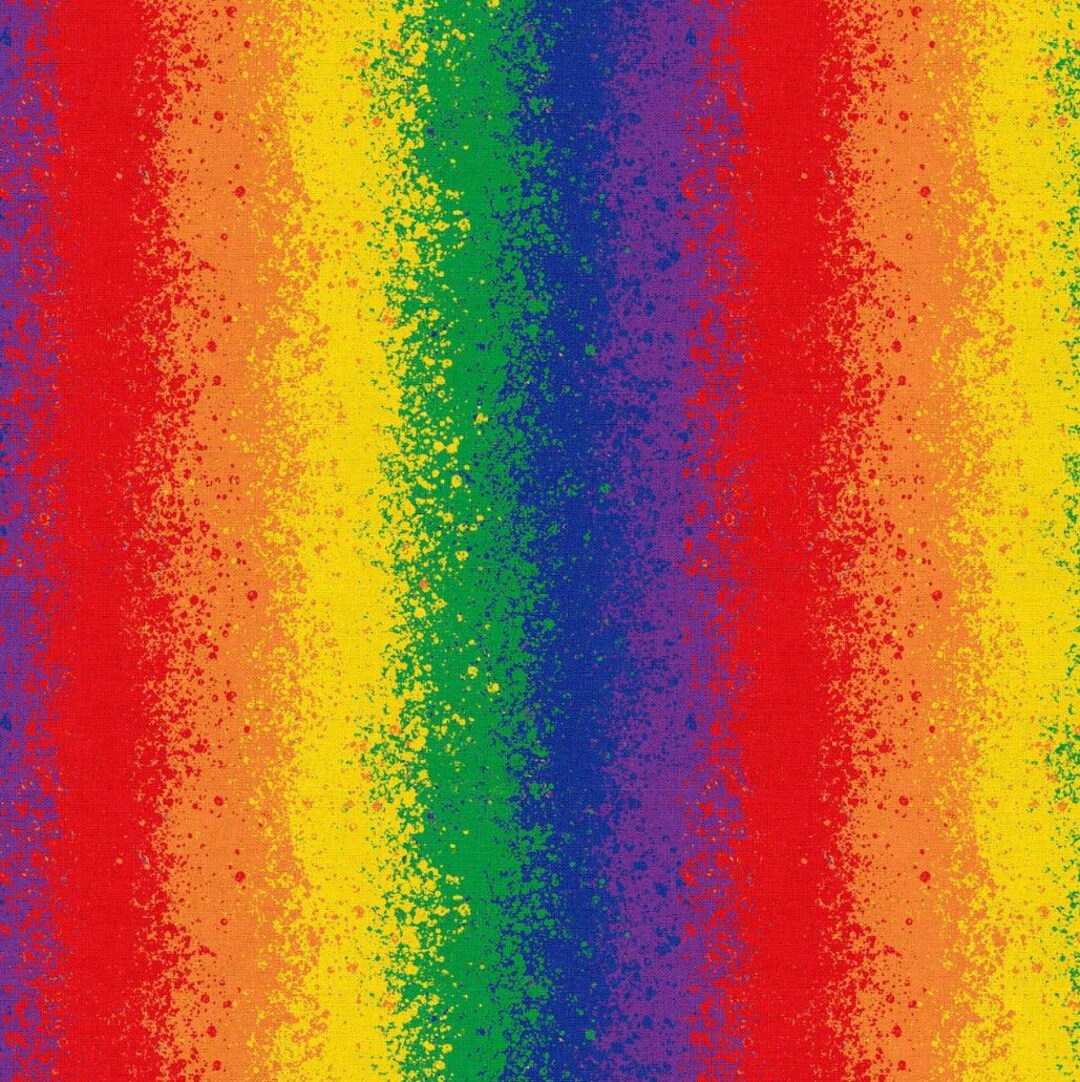 Rainbow Paint Splatter Stripes Fabric, 100% Cotton, Fabric by the Yard ...