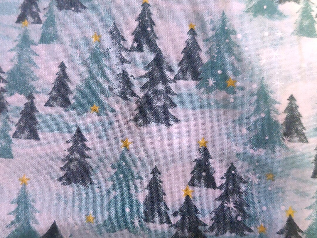 Fat Quarter, Christmas Tree Fabric, 100% Cotton, Snowy Forest Fabric - Etsy