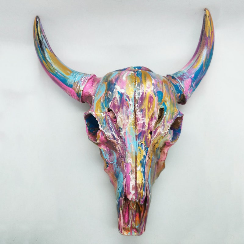 Decorated Cow Skull - Etsy