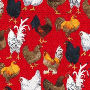 Chicken Fabric, Chicken Wire Fabric, 100% Cotton Fabric, Fabric by the ...