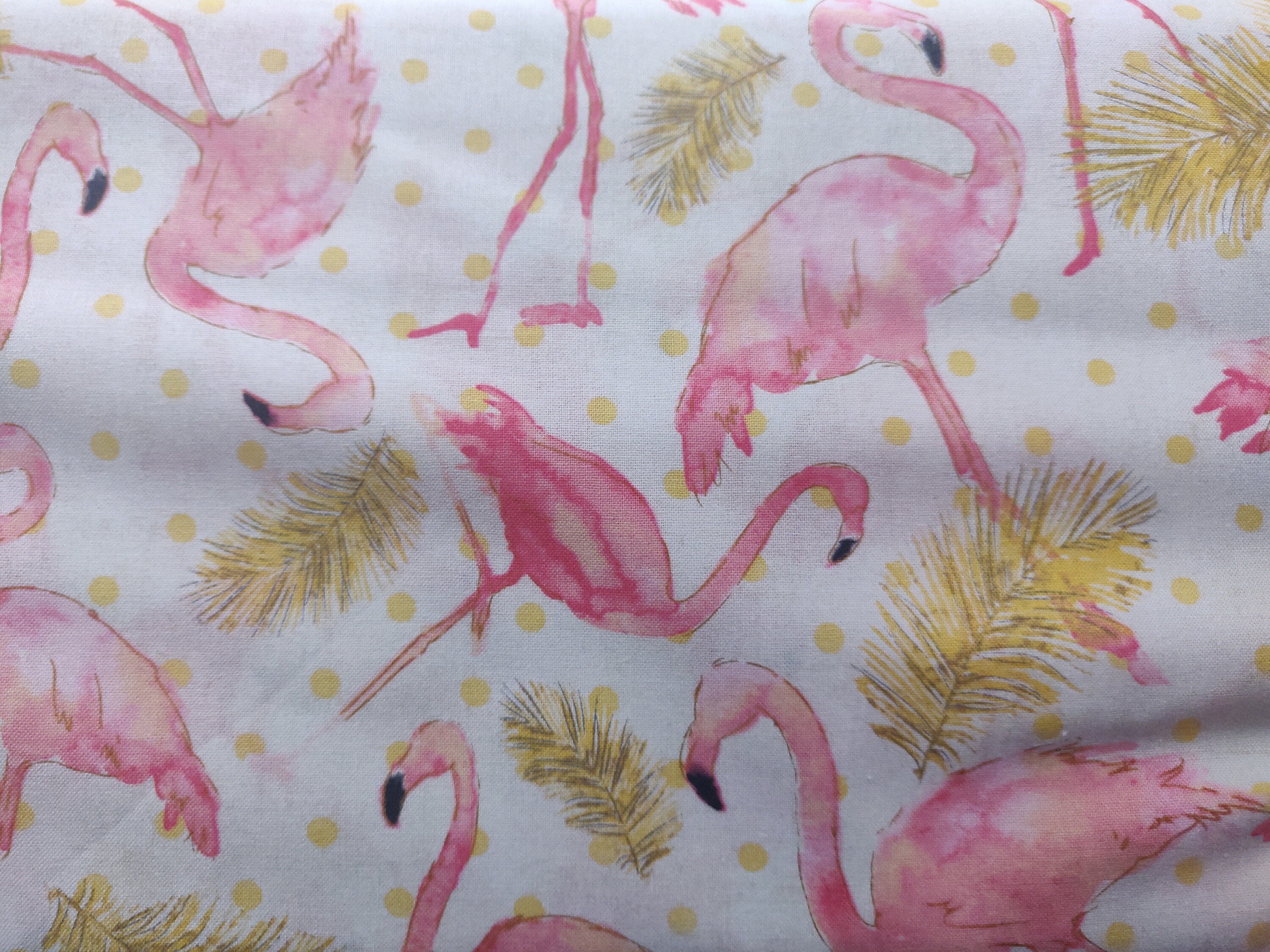 Flamingo Fabric Flamingo and Palm Leaf Fabric 100 Cotton Fabric Fabric by the Yard Choose Your Cut Etsy