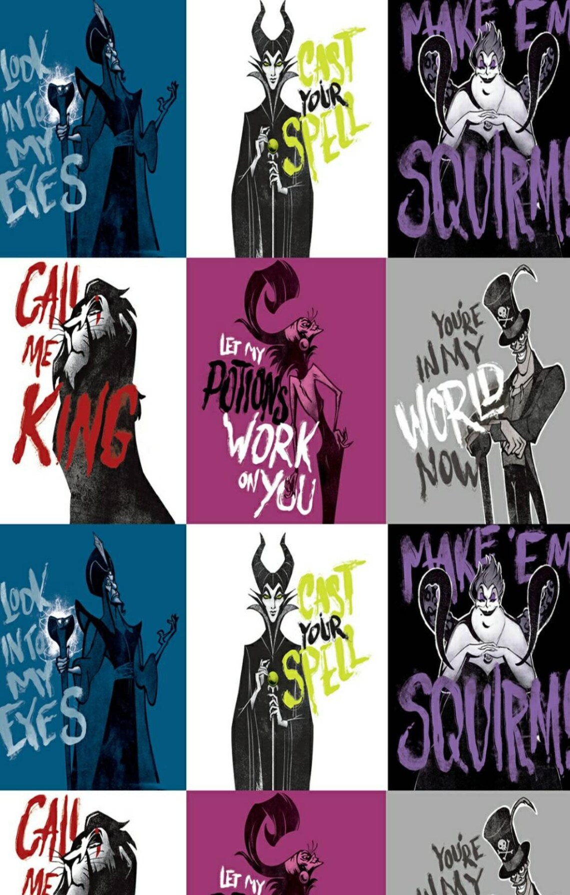 Disney Villains Fabric Maleficent Ursula Fabric 100% - Etsy