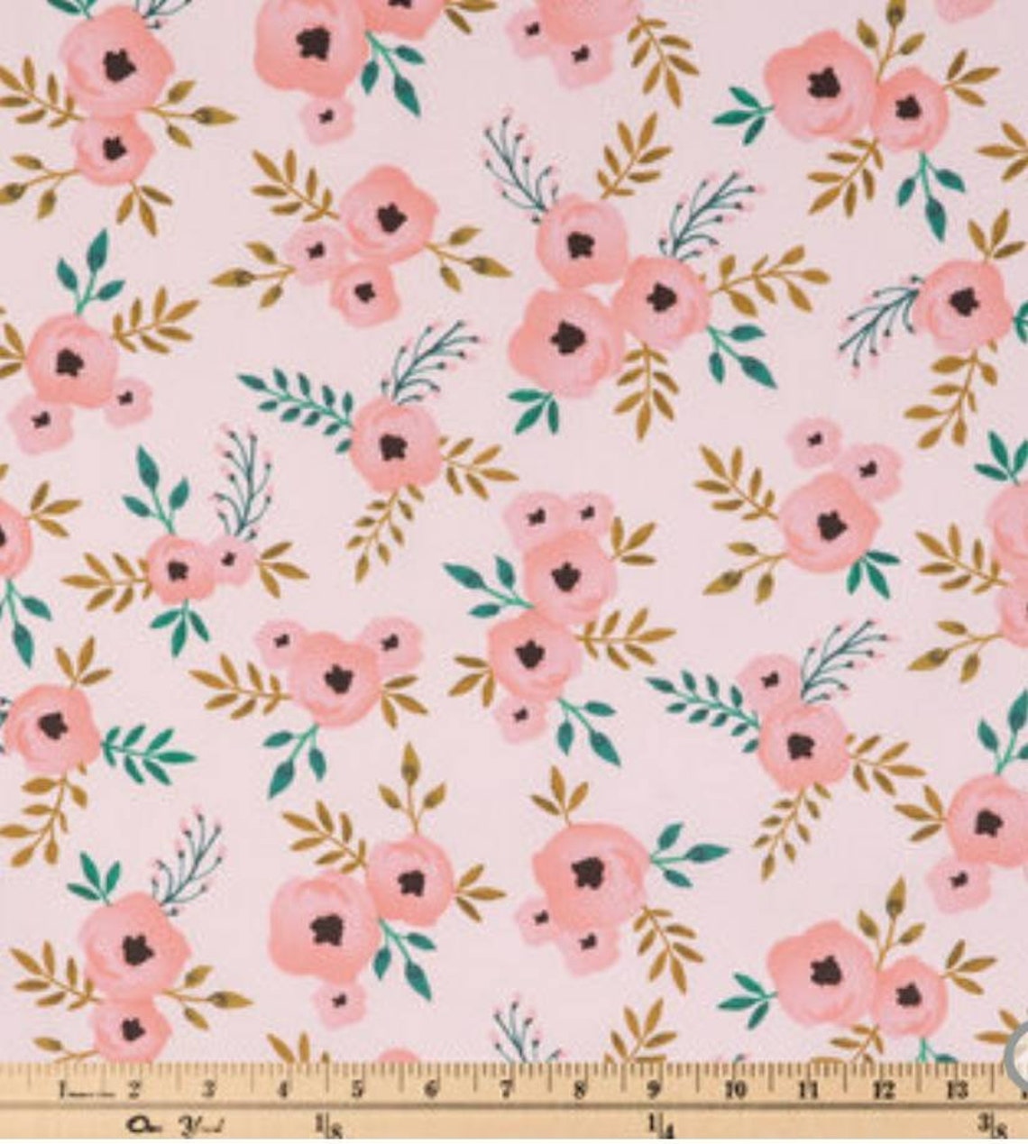 Pink Roses Fabric, 100% Cotton, Fabric by the Yard, Choose Your Cut ...