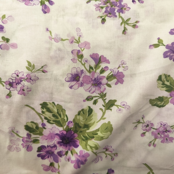 Purple Floral Fabric - Etsy