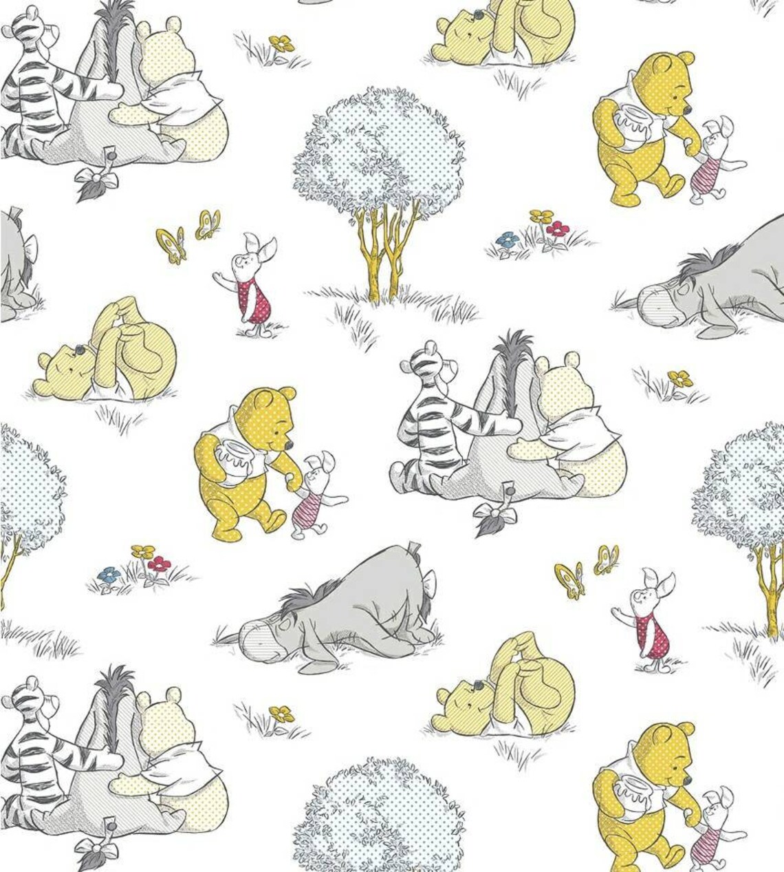 Winnie the Pooh Fabric Togetherish 100% Cotton Fabric by - Etsy