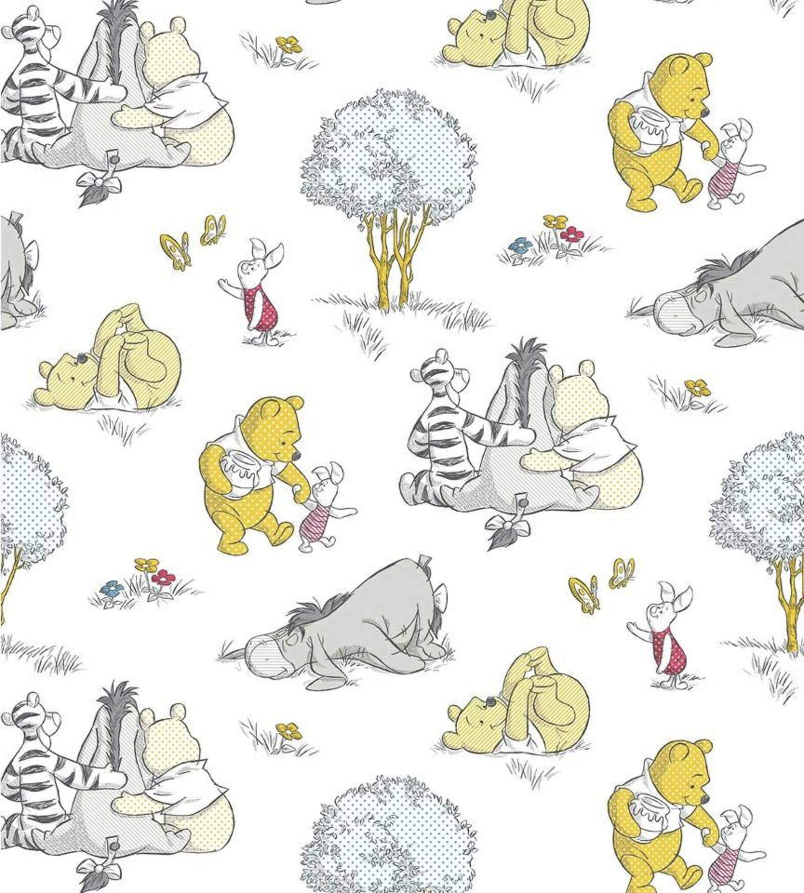 Winnie the Pooh Fabric Togetherish 100% Cotton Fabric by - Etsy