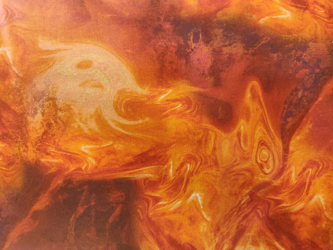 Orange Oil Slick Fabric, 100% Cotton, Fabric by the Yard - Etsy