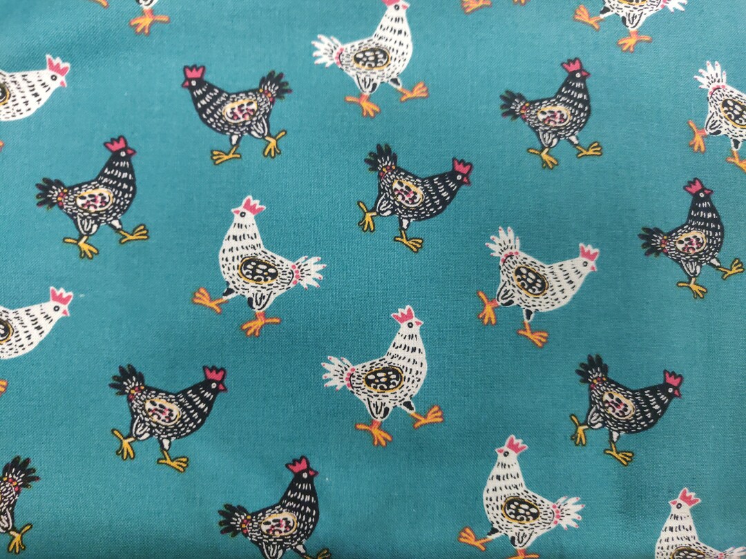 Chicken Fabric, 100% Cotton Fabric, Fabric by the Yard - Etsy