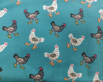 Chicken Fabric Polka Girls Pink by Shopcabin Cute Farm Hens Farmhouse ...