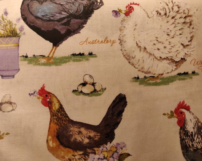 Chicken Breeds Floral Fabric Floral Fabric, Chicken Fabric, Chickens ...