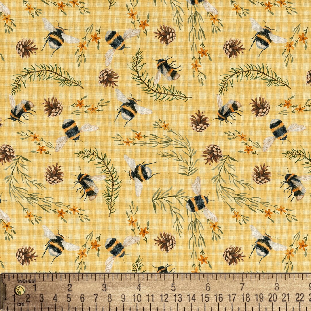 Bee Fabric, 100% Cotton, Fabric by the Yard, Choose Your Cut - Etsy