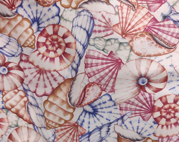 Navy Shells Fabric Seashell Summer Beach Fabric Baby Nursery by Andrea ...