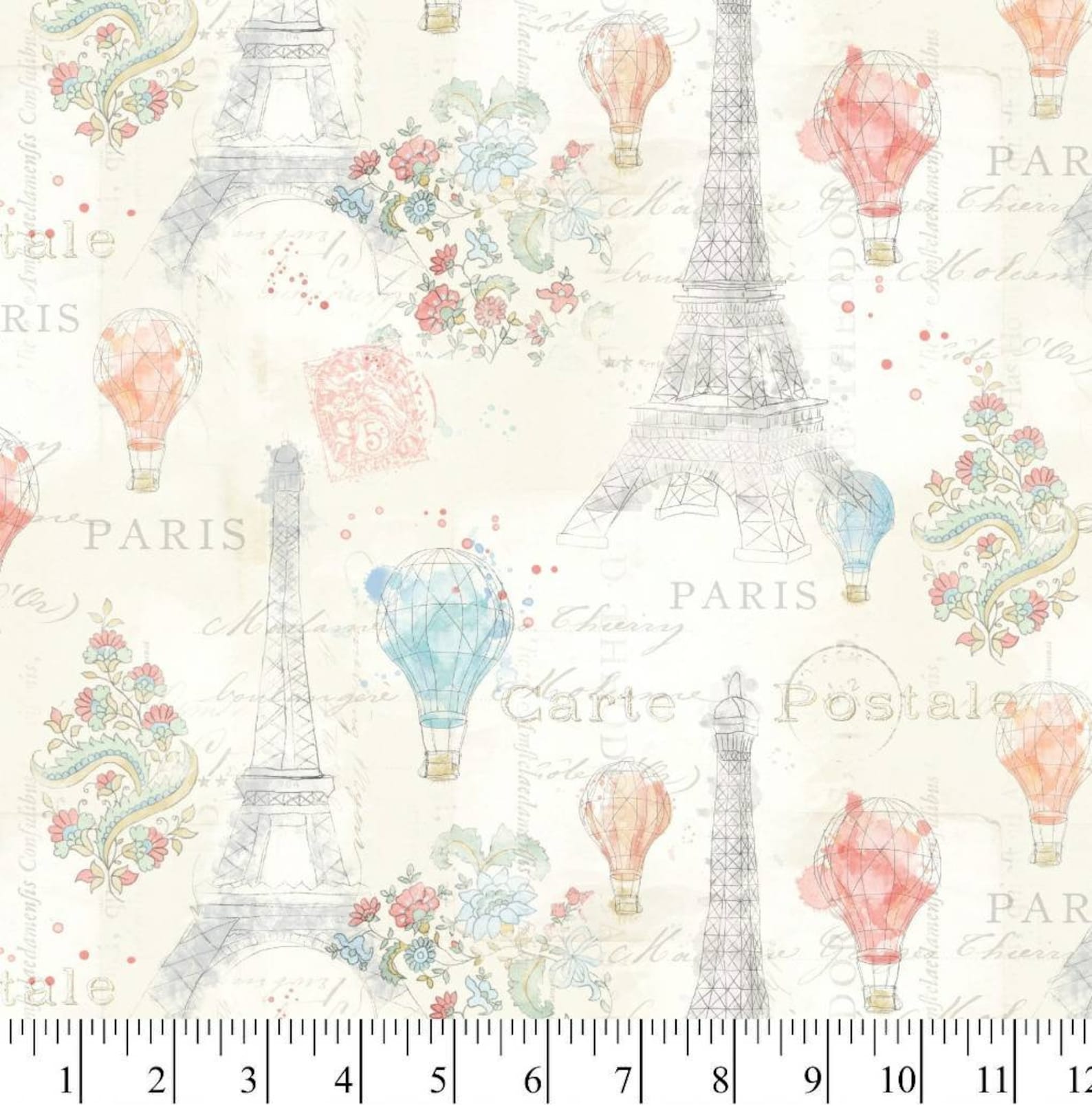 Paris Eiffel Tower Fabric, 100% Cotton Fabric, Fabric by the Yard - Etsy