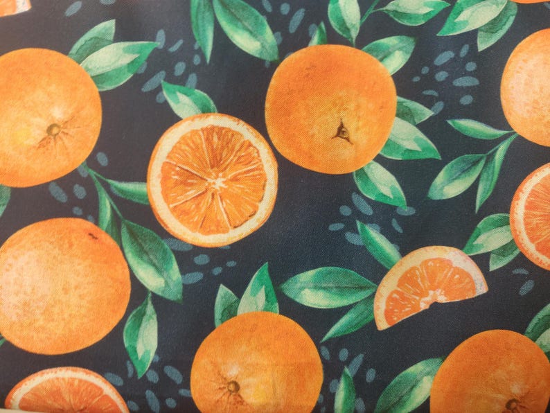 Oranges Fabric, 100% Cotton, Citrus Fruit Fabric, Fabric by the Yard ...