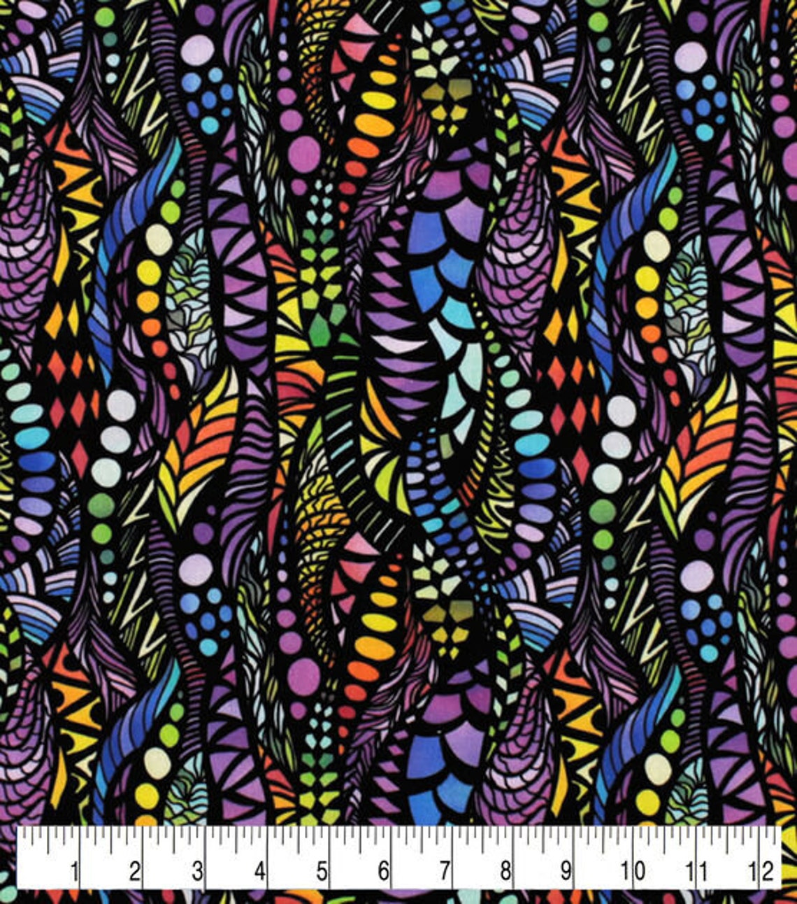 Rainbow Abstract Shapes Fabric 100% Cotton Fabric by the - Etsy