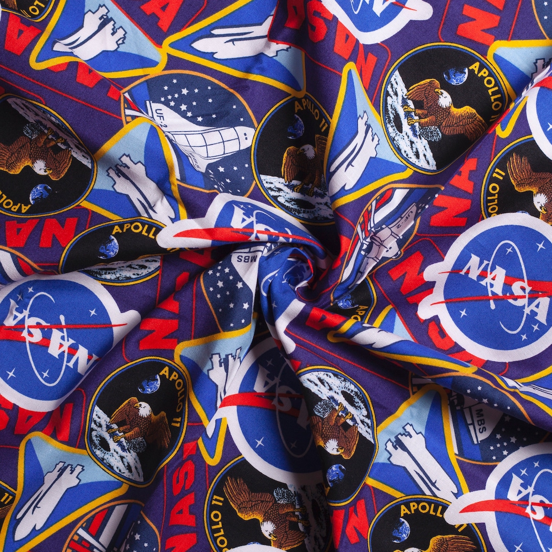 Nasa Logo Fabric, 100% Cotton, Space Fabric, Fabric by the Yard, Choose ...