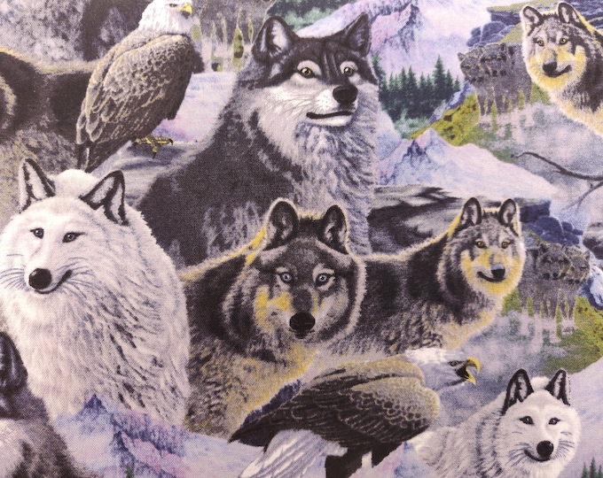 Wolves Fabric by the Yard, Wolf Fabric, Wildlife Fabric, Custom Print ...