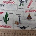 US States Fabric, 100% Cotton Fabric, United States Map Fabric, Fabric ...