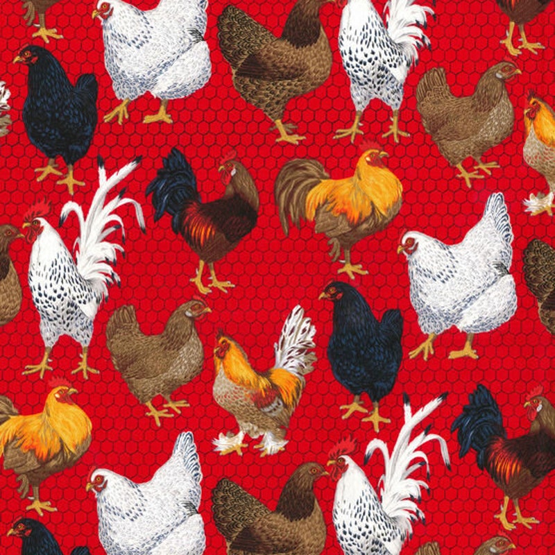 Chicken Fabric by the Yard - Etsy