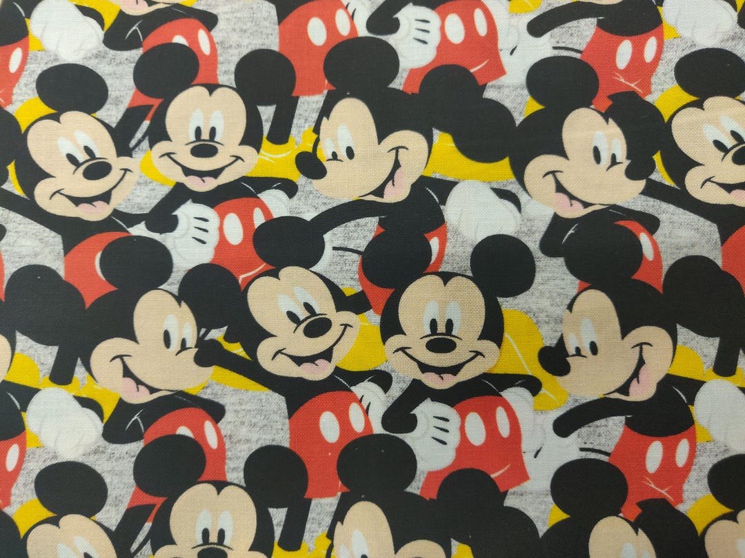 Mickey Mouse Licensed Fabric, 100% Cotton, Disney Fabric, Fabric by the ...