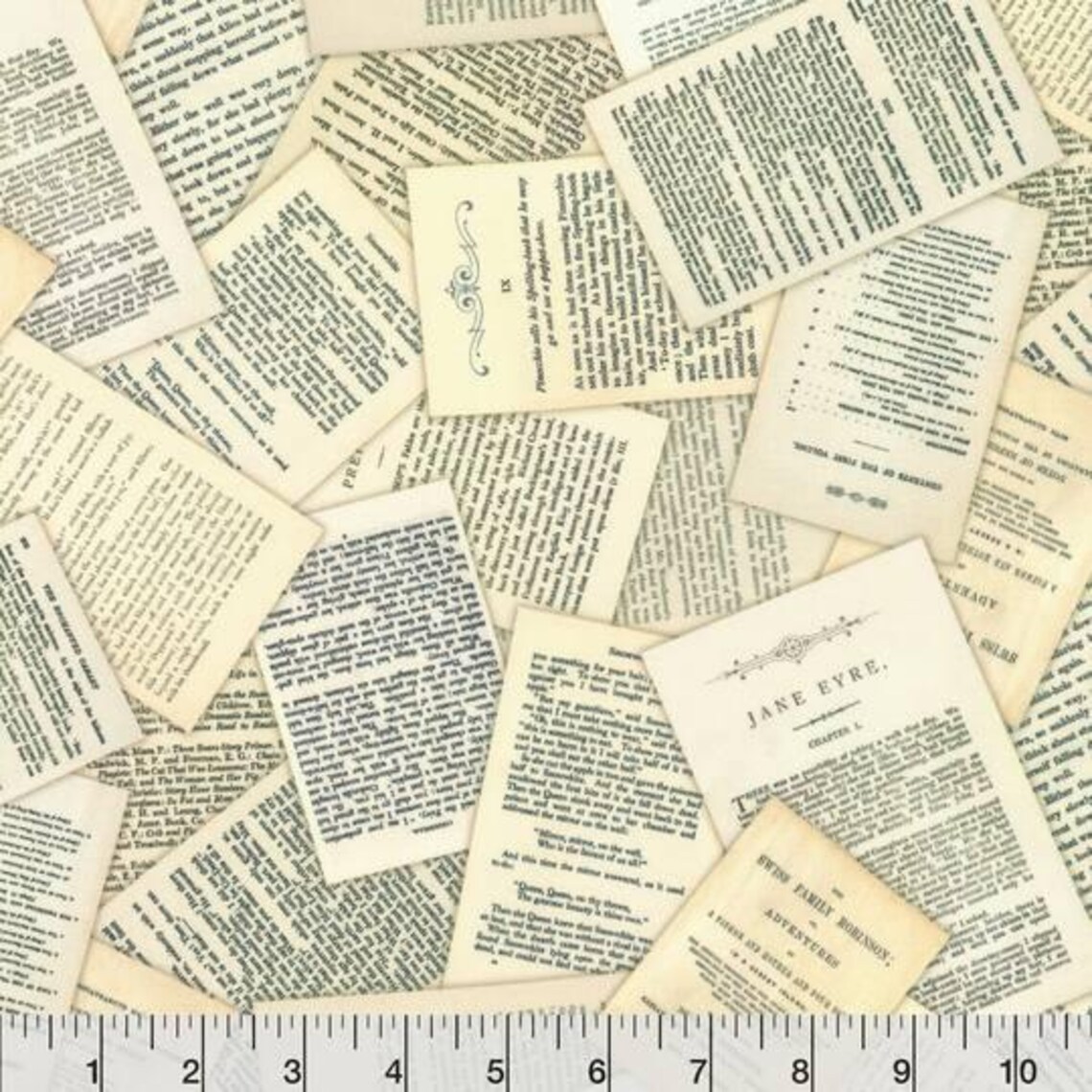 Book Page Fabric, 100% Cotton, Fabric by the Yard, Choose Your Cut - Etsy