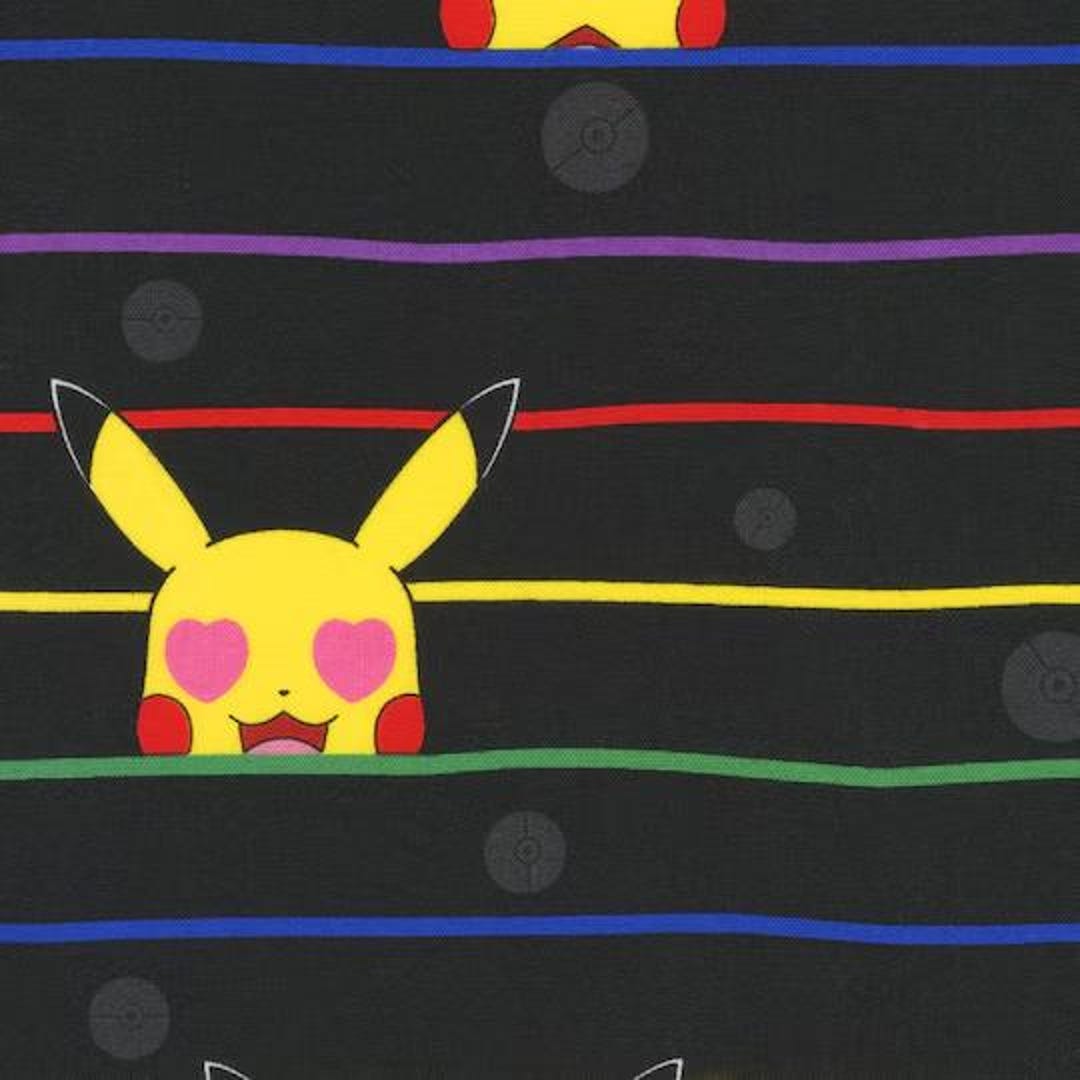 Pokémon Pikachu Stripes Licensed Fabric, 100% Cotton, Fabric by the ...