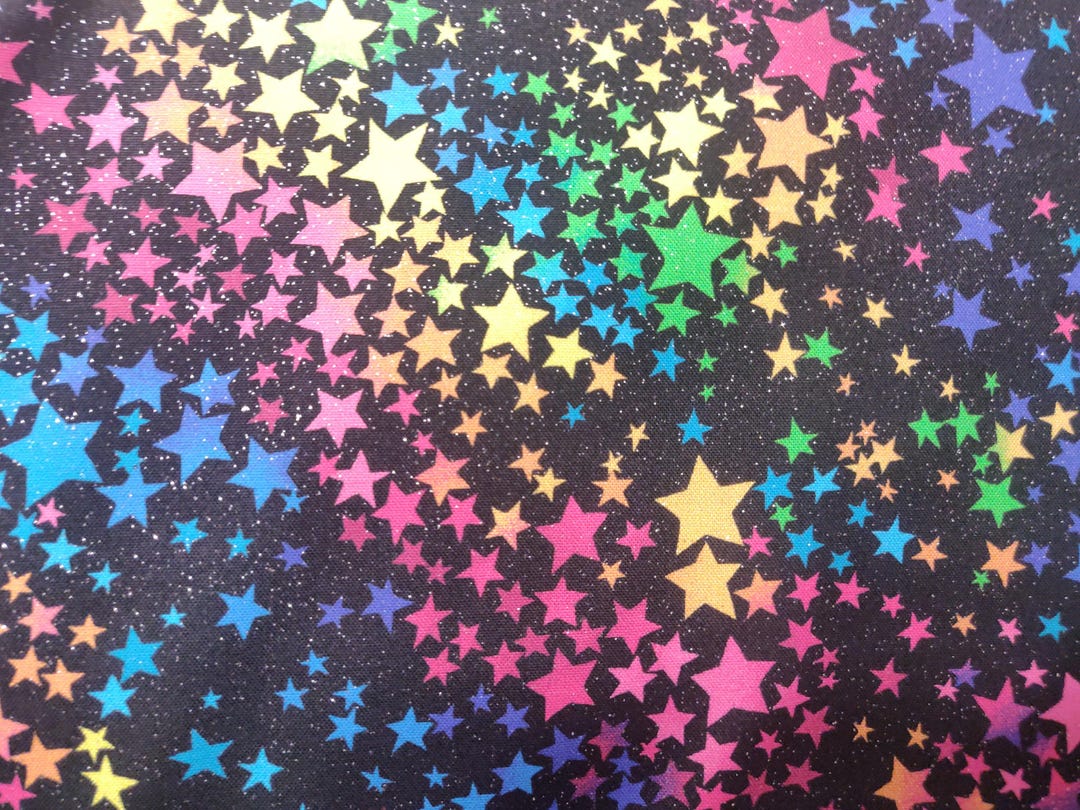 Star Fabric With Glitter, 100% Cotton, Stars Fabric, Fabric by the Yard ...