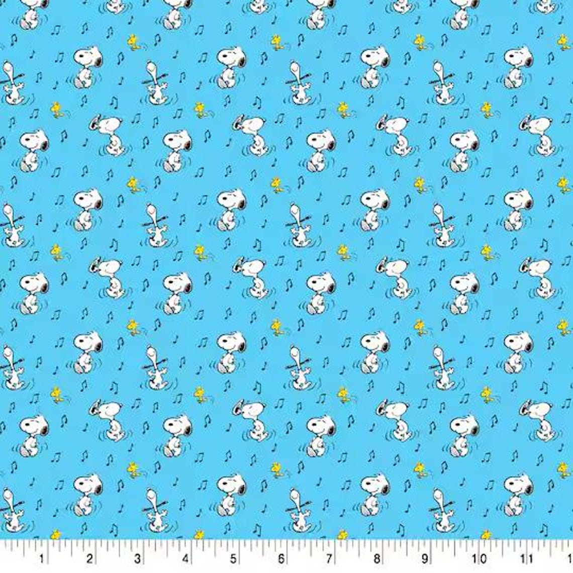 Snoopy Happy Dance Fabric, Peanuts Fabric, 100% Cotton, Fabric by the ...