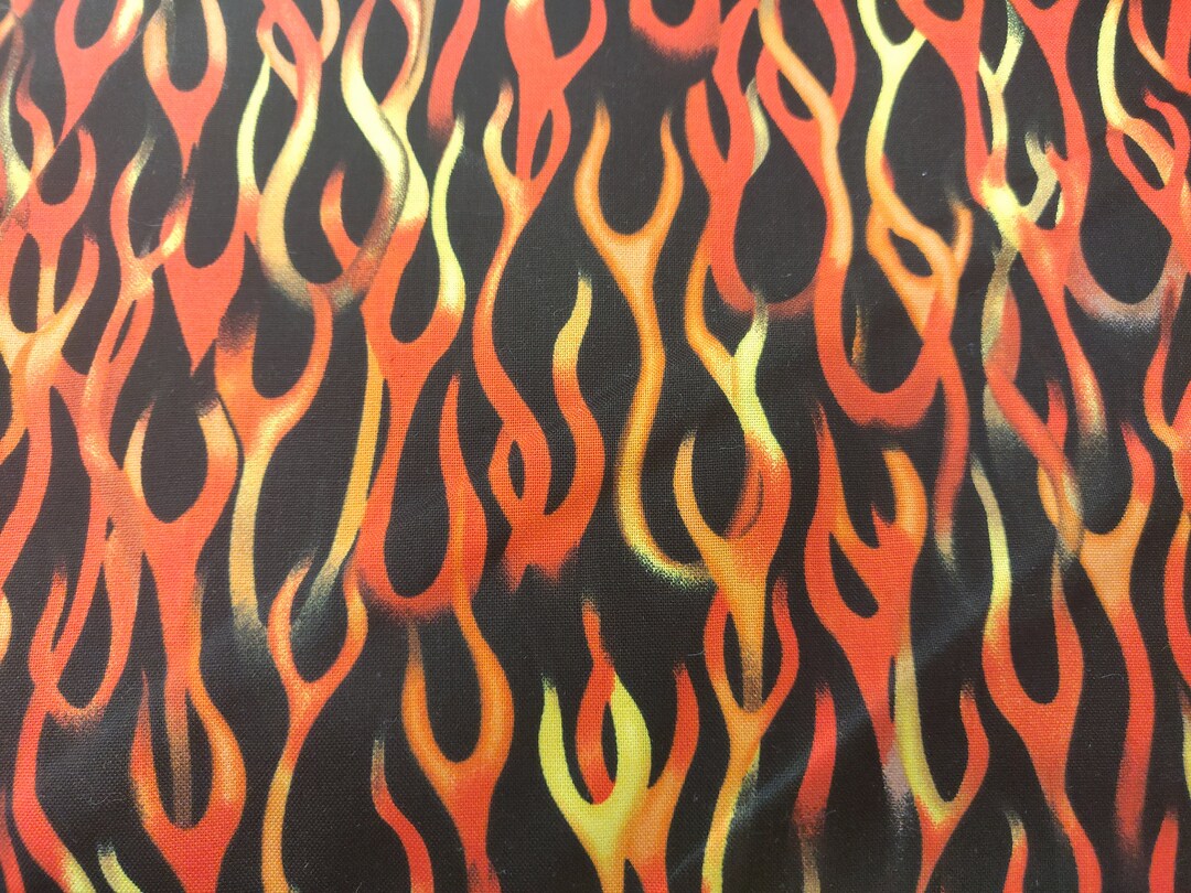 Flames Fabric, 100% Cotton, Fabric by the Yard, Choose Your Cut, Fire ...