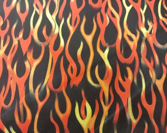 Fire Flame Faces Fabric Funky Flames by Amber Morgan Fire Flames Kawaii ...