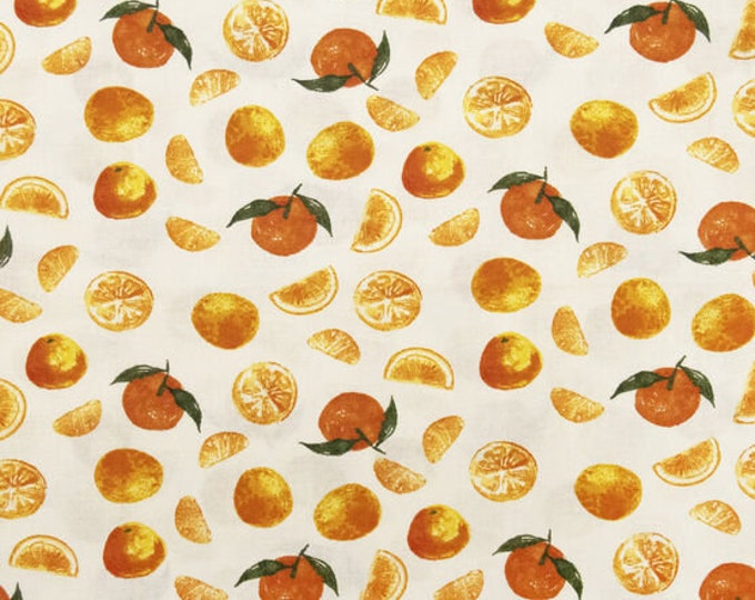 Clementine Fruit Fabric Clementine Ivory by Kimsa Clementine Citrus ...
