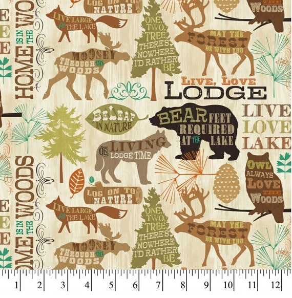 Forest Animal Fabric 100% Cotton fabric Fabric by the Yard | Etsy