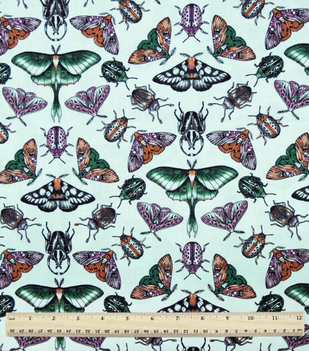 Moths and Beetles Fabric Insects Fabric 100% Cotton Fabric - Etsy