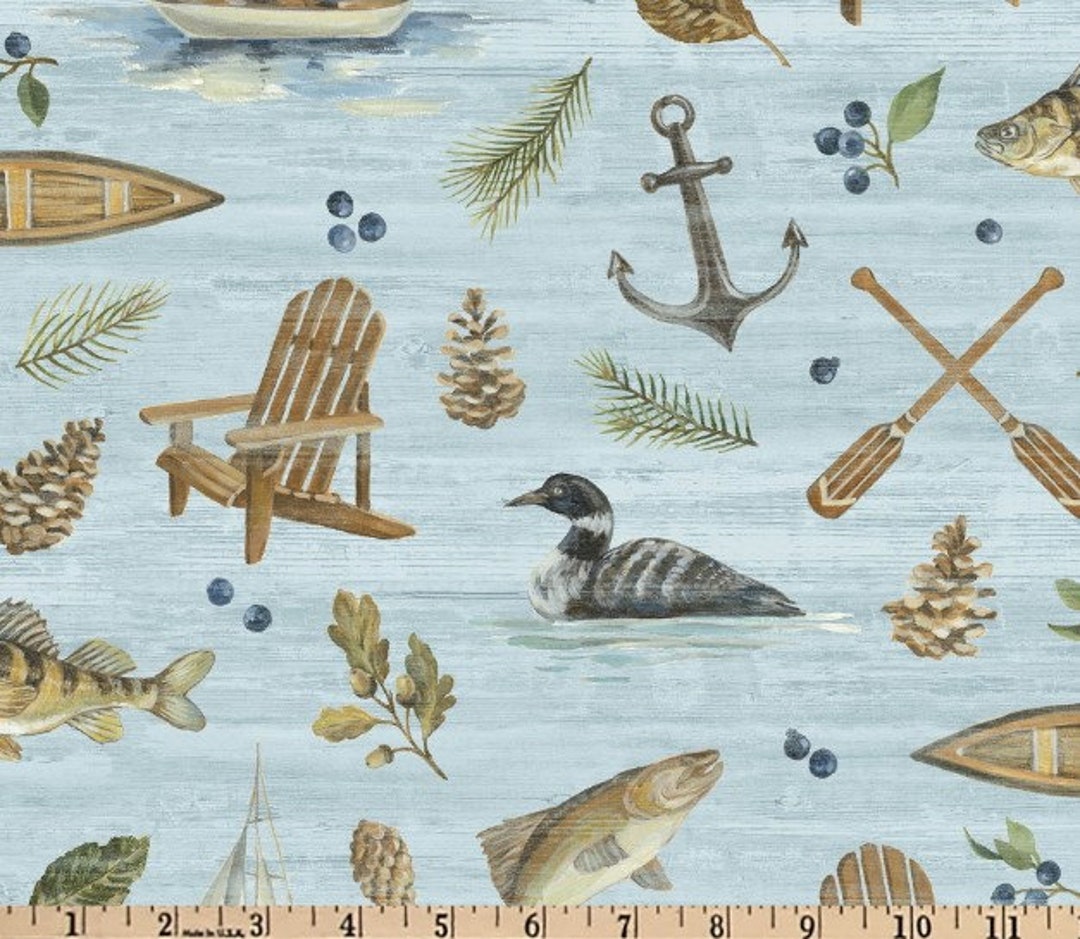 Lake House Fabric, 100% Cotton Fabric, Fabric by the Yard - Etsy