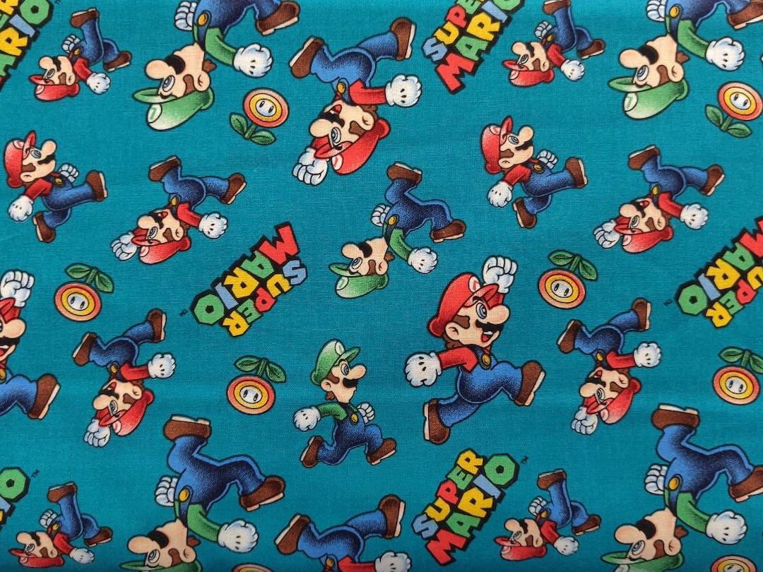 Super Mario Fabric, 100% Cotton, Nintendo Fabric, Fabric by the Yard ...