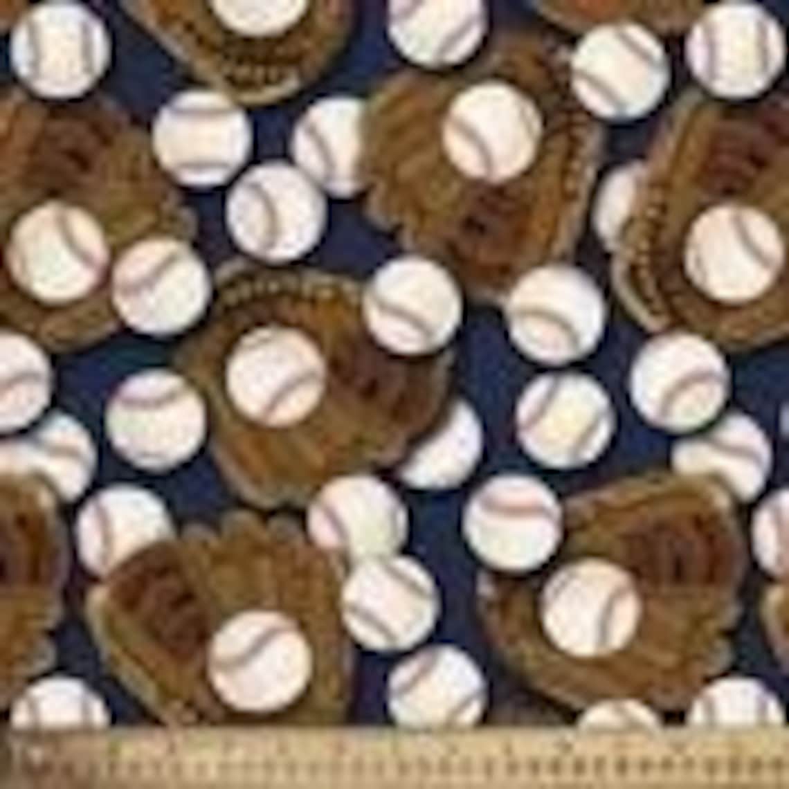 Baseball Fabric, 100% Cotton, Fabric by the Yard, Choose Your Cut - Etsy