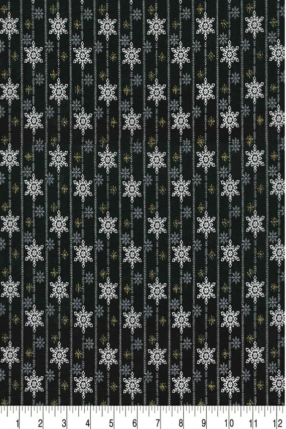 Snowflake Stripe Fabric 100% Cotton Christmas Fabric Fabric | Etsy