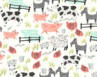 Farm Animals Fabric Farm Animals by Silveroakdesign Cute Barn Animals ...