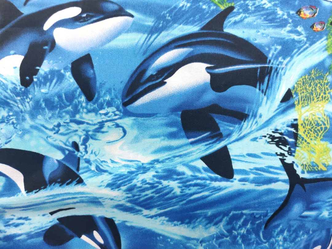 Orca Fabric, 100% Cotton, Killer Whale Fabric, Choose Your Cut. - Etsy