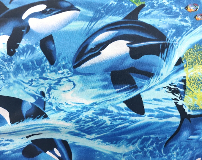 Killer Whale Fabric pacific Orca Large by Holli Zollinger Pacific Ocean ...