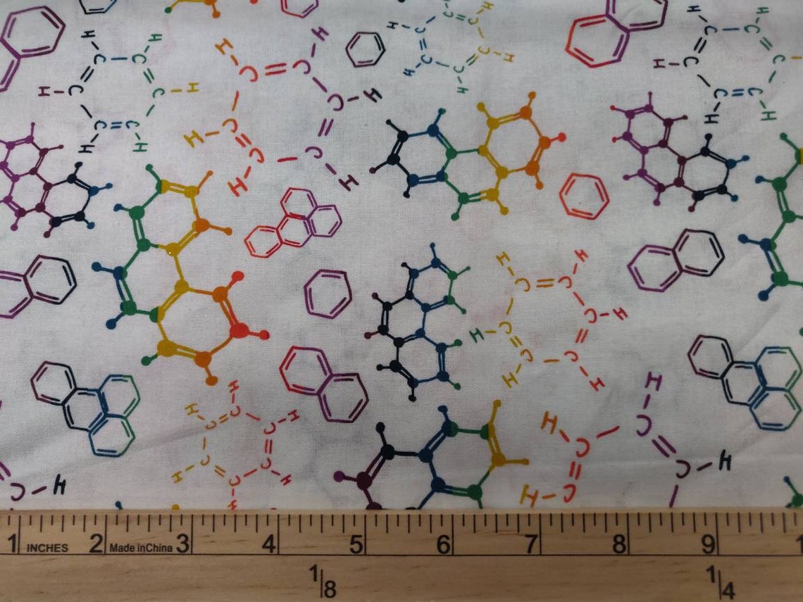 Chemistry Molecule Fabric 100% Cotton Fabric Fabric by the - Etsy
