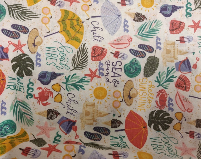 Seashell Fabric Colourful Seashells by Elena O'neill Illustration ...