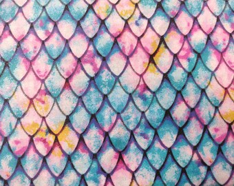Mermaid Scales Fabric Purple Aqua Mermaid Scales // Small by ...