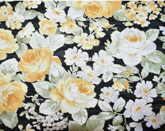 Yellow Roses Fabric | Etsy