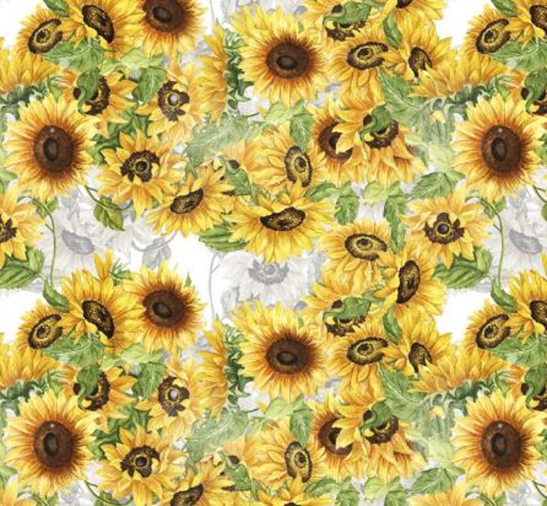 Sunflower Fabric, 100% Cotton, Fabric by the Yard, Choose Your Cut - Etsy
