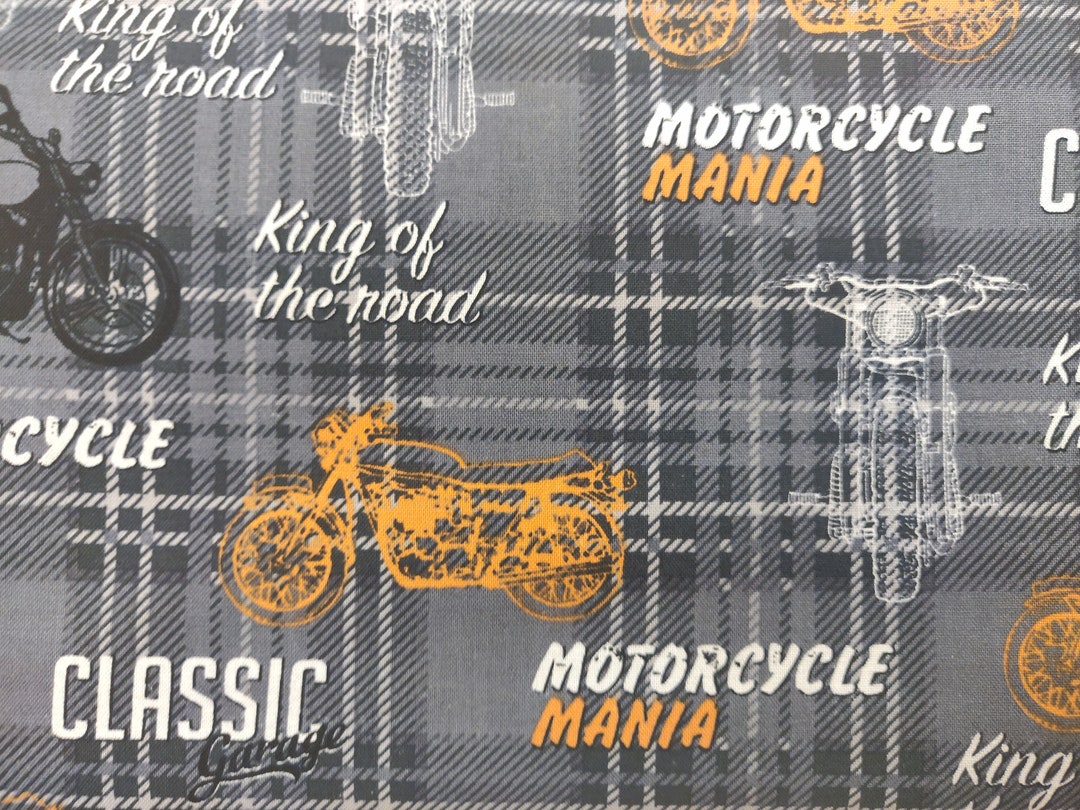 Motorcycle Fabric, 100% Cotton, Fabric by the Yard, Choose Your Cut - Etsy