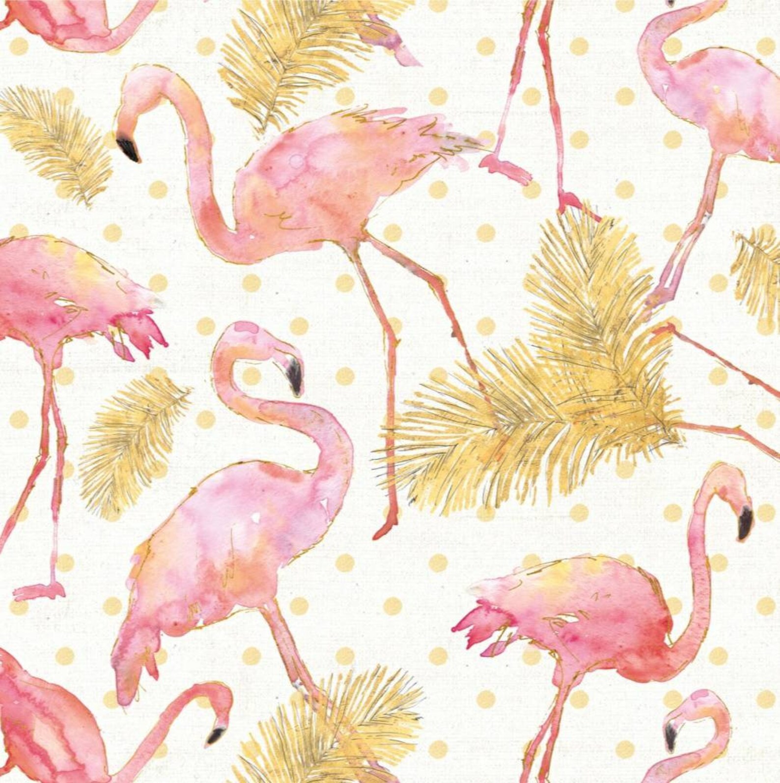 Flamingo Fabric Flamingo and Palm Leaf Fabric 100% Cotton | Etsy