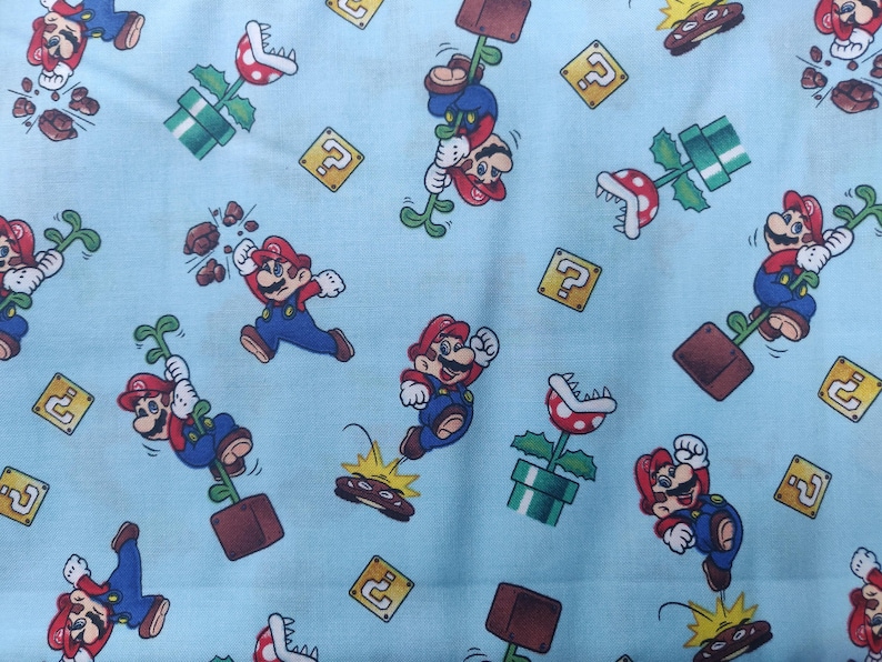 Super Mario Fabric, 100% Cotton, Nintendo Fabric, Fabric by the Yard ...