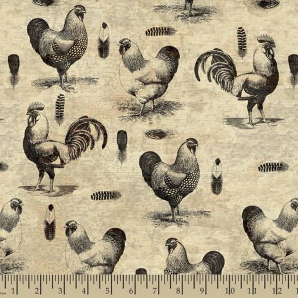 Rooster Fabric - Etsy